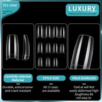 China 500pcs/Box Fake Nails Clear Half Cover Square False Nail Tips For Women for sale