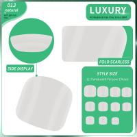 China French False Toe Nails Short Square Press On Nails Natural Full Cover Fake Nails Artificial Acrylic False Toenails for sale