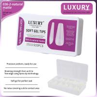 China 500pcs/Box Medium Coffin Nail Tips Natural Matte Full Cover Acrylic Pre-Shaped Nail Tips 11 Sizes for sale