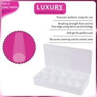 China Medium Coffin Clear Matte Acrylic Nail Tips Full Cover Pre-shaped False Nail Tips 11 Sizes for sale