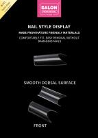 China ABS Clear Matte Full Cover Fake Nails Smile Shape For Salon And DIY Nails Extension Artistry for sale