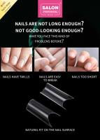 China ABS Clear Matte Full Cover Fake Nails Smile Shape For Salon And DIY Nails Extension Artistry for sale