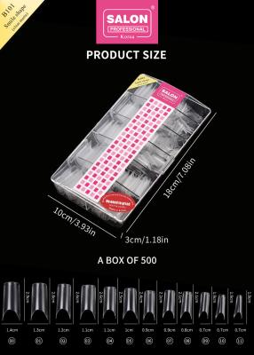 China ABS Clear Matte Full Cover Fake Nails Smile Shape For Salon And DIY Nails Extension Artistry for sale