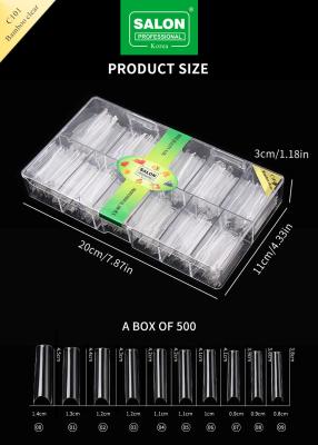 China Professional Long Square Full Cover False Nail Tips For Salon Level Nail Art Enhancement for sale