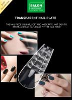 China 500PCS Ladder Shape Nail Tips Set Embossed Glass False Nails With Storage Box Acrylic Nail Art Kit For Salon for sale
