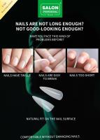 China Long Stiletto Nail Tips Full Cover Natural Color Fake Nails With Box For Nail Salons for sale