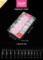 China Clear Matte Color Acrylic False Nail Tips Set Ultra-Thin Sharp Shape Nail Art Extensions for sale
