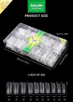 China Full Matte Clear Acrylic Fake Nail Medium Square Press On Nails For Nail Extension Manicure Tools for sale