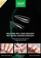 China Professional ABS Sharp Shape Fake Nails Full Clear Acrylic False Nail Tips 12 Sizes For Home DIY for sale