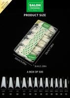 China 500Pcs Nail Tips Acrylic French Half Cover False Nail Tips Ladder Shape Press On Nails Tip UV Gel Manicure Supply for sale
