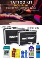 China Tattoo Kit Mousrish One Box With Complete Tools Medium Size And Large Size Tattoo Box for sale
