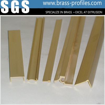 China Anti-Slip Copper Stair Nosing 5-180mm Extruded Brass Flooring Trim Non-Slip Edge Protector for sale