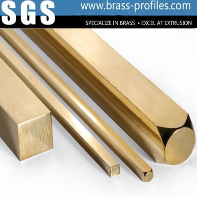 China Brass Rectangle Bar Extruded Profile 5mm to 190mm for Building Decoration for sale
