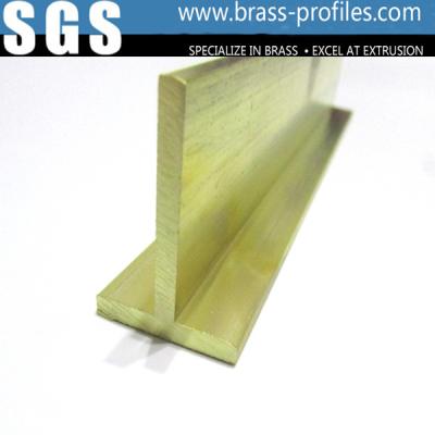 China Solid Brass T Shape Extrusion T Moulding Bar 5mm to 190mm Copper Content 55-65% for sale