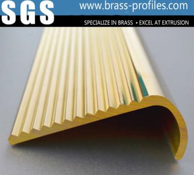 China Solid Brass Extruded Anti-Slip Stair Nosing 5mm to 180mm Copper Sliding Foot Sheet for sale