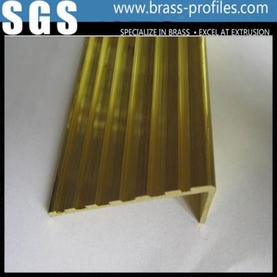 China Brass Anti-Slip Stair Nosing Strip 5mm to 180mm Extruded Profile for Durable Safety for sale