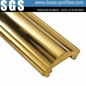China Industrial Extruded Brass Handrail Golden Alloy 5-180mm Custom Profiles for sale