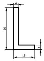 China Solid Brass Single Post L Sections Aging Copper L Corner Framing 26mm x 22mm for sale