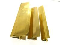 China Polished Brass T Slot Framing 15mm x 22mm Extruded Copper T Bar for Decorative Trim for sale