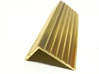 China Antislip Brass Stair Nosing for Decking L-Shape 42mm x 27mm x 2.5mm Custom Lengths for sale