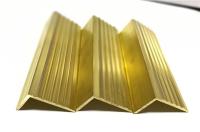 China Antislip Brass Stair Nosing for Decking L-Shape 42mm x 27mm x 2.5mm Custom Lengths for sale