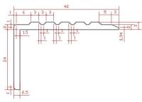 China Antislip Brass Stair Nosing for Decking L-Shape 42mm x 27mm x 2.5mm Custom Lengths for sale