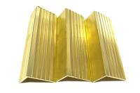 China Decorative Brass Stair Nosing Profile 42mm x 27mm x 2.5mm L Shape Anti Slip for Marble Edge for sale