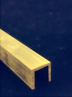 China Brass U Channel Extruded Profile 15mm x 15mm x 2mm for Interior Decoration for sale