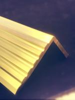 China Mirror Polished Copper Stair Nosing 25mm x 15mm L Shape Brass Anti Slip Strip for sale