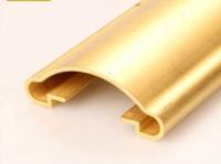 China Brass Arm Rail 5mm to 190mm Extruded Brass Stair Handrail Golden Finish for sale