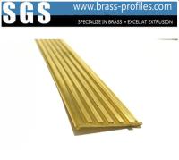 China Brass Antislip Stair Strip Brass Nosing with Anti Slip Insert 60mm Width H62 Copper for sale
