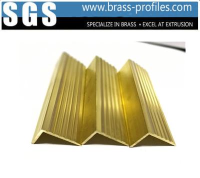 China Brass Copper Anti-Slip Stair Nosing 42x24x2.5mm T Bar for Floor Edge Decoration for sale