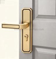 China Solid Brass Interior Door Lock Set 220x50mm Grade A Cylinder for Wooden Metal Doors for sale