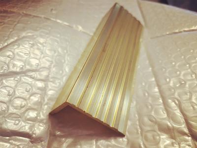 China 55mm x 10mm Brass Stair Nosing Strips Anti Slip for Hotel Decoration Extruded Copper for sale