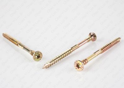 China CS Flat Wood Screws Stainless Steel Ribs Knurled Shank Cut Thread for sale