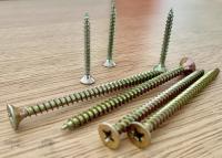 China Double Countersunk Head Pozi Drive Full Thread Multi Purpose Screws Yellow Zinc Plated for sale