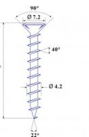 China Pvc Window Self Tapping Screws Coarse Thread Flat Over Csk Head With 4 Tiny Ribs for sale