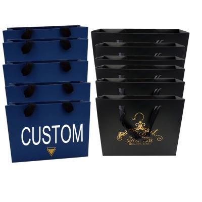 China manufactures custom small paper emballage shopping bags boutique logo paper gift carry bags bulk kraft custom logo for sale