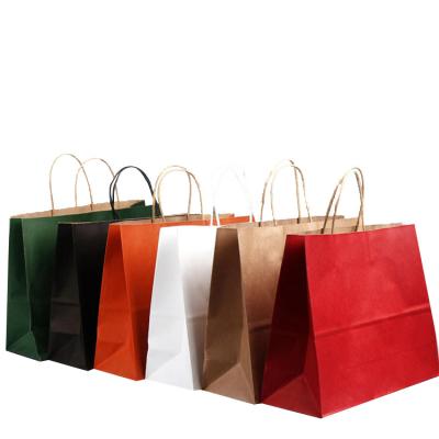 China Manufacturer Made cheap shopping Shopper Paper Packaging Bags With Ribbon Handle for sale