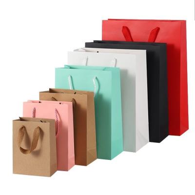 China Recycled Custom Brown Shopping Gift Paper Bag With Your Own Logo With Handles for sale