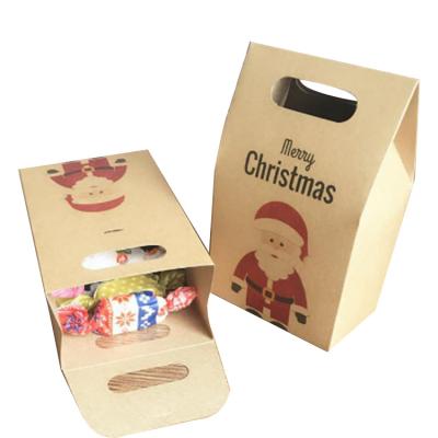 China toothbrush shop onion coffee bakery using christmas 26*17*25 window kraft paper flat bottom bag sacks with net window paper for sale