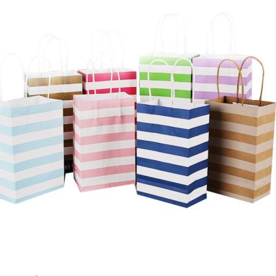 China Eco Friendly Ecological Unprinted Pink Purple Brown Kraft Paper Bags With Die Cut Mini Little Hole Out External Patch Handles for sale