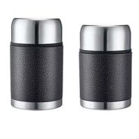 China 500 Ml 304 Stainless Steel Food Flask Black Thermo Double Wall Vacuum Lunch Box For Kids for sale
