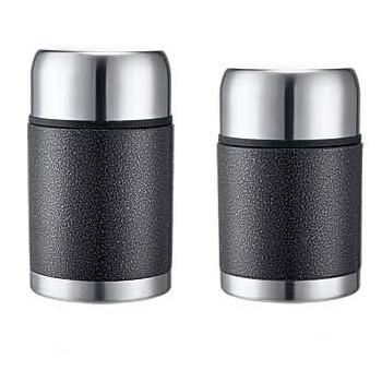 China 500 Ml 304 Stainless Steel Food Flask Black Thermo Double Wall Vacuum Lunch Box For Kids for sale