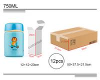 China 5 Piece Vacuum Food Container Stainless Steel Set Tableware Metal Insulation Pot  750ml for sale