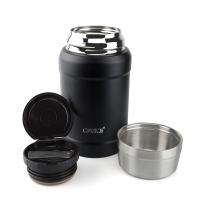 China Sealed Double Wall Stainless Steel Food Container Jar 800ml 450ml Vacuum Food Jar for sale