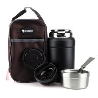 China Sealed Double Wall Stainless Steel Food Container Jar 800ml 450ml Vacuum Food Jar for sale