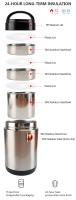 China 800ml 500ml 1.5 L/2L Vacuum Flask Food Container Stainless Steel Insulated Food Thermos Soup Lunch Thermos for sale