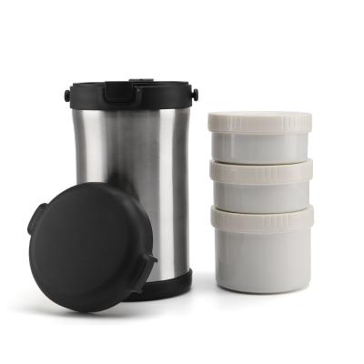 China Soup Thermos Wide Mouth 67oz 3 Tier Large Food Thermos Jar Food Flask for Hot Food with Handle for sale