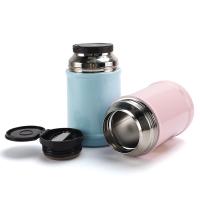 China 700ml Metal Custom Stainless Steel Vacuum Food Container With Foldable Ss Spoon for sale